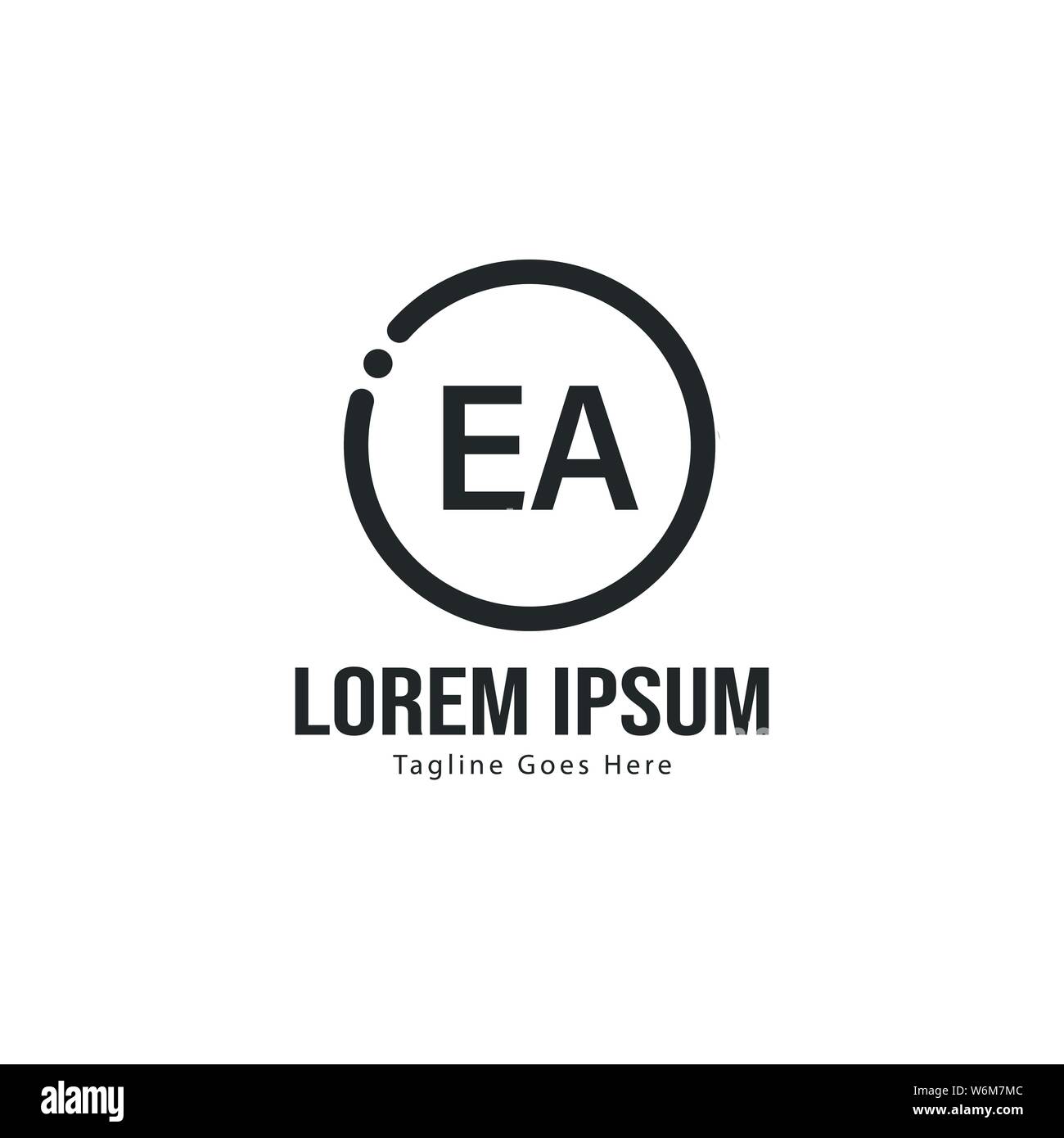 Initial EA logo template with modern frame. Minimalist EA letter logo ...