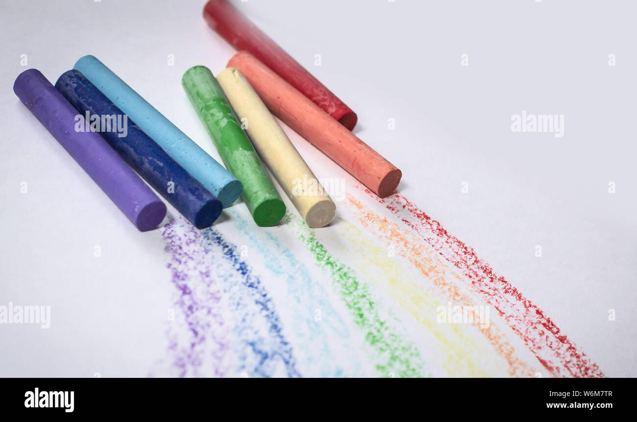 multicolored crayons for drawing.isolated on a white background.photo ...