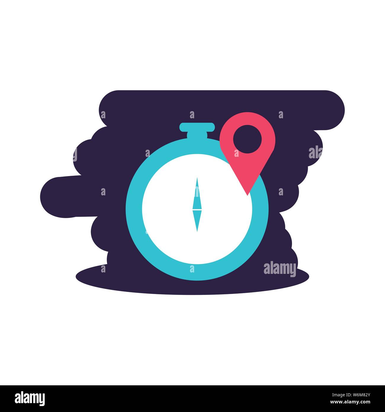 compass guide device with pin location vector illustration design Stock ...