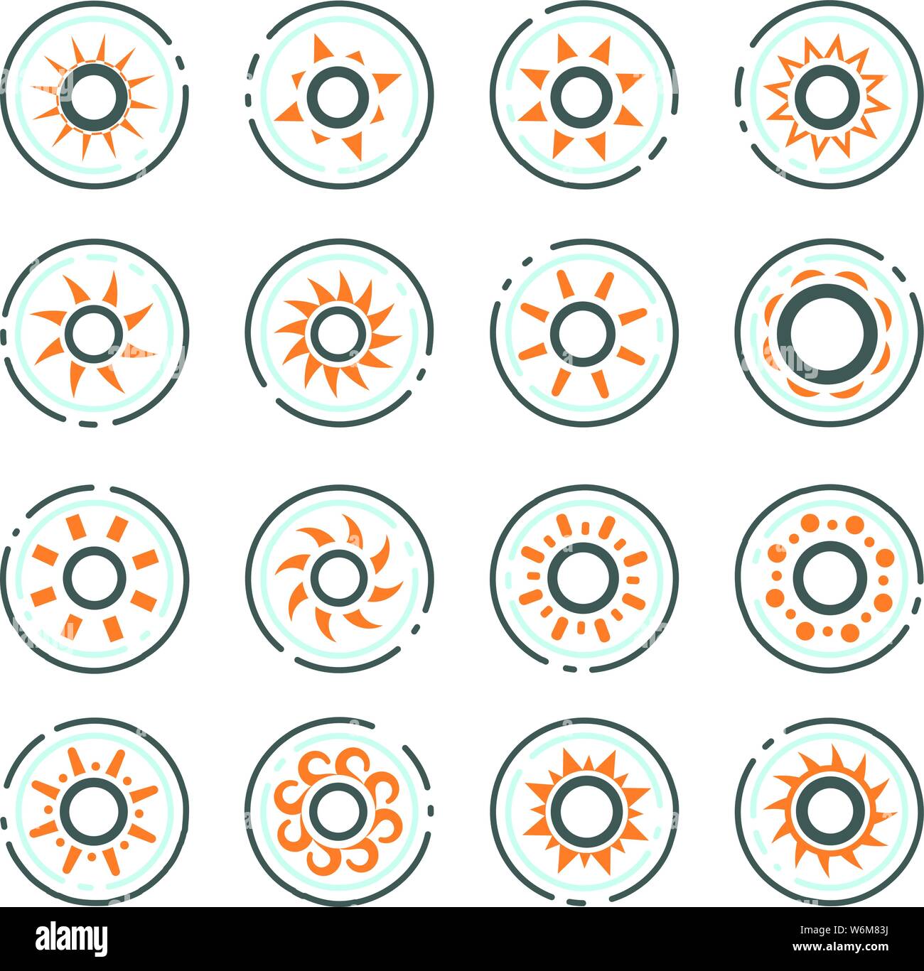 Sun icon set for web sites and user interface Stock Vector Image & Art ...
