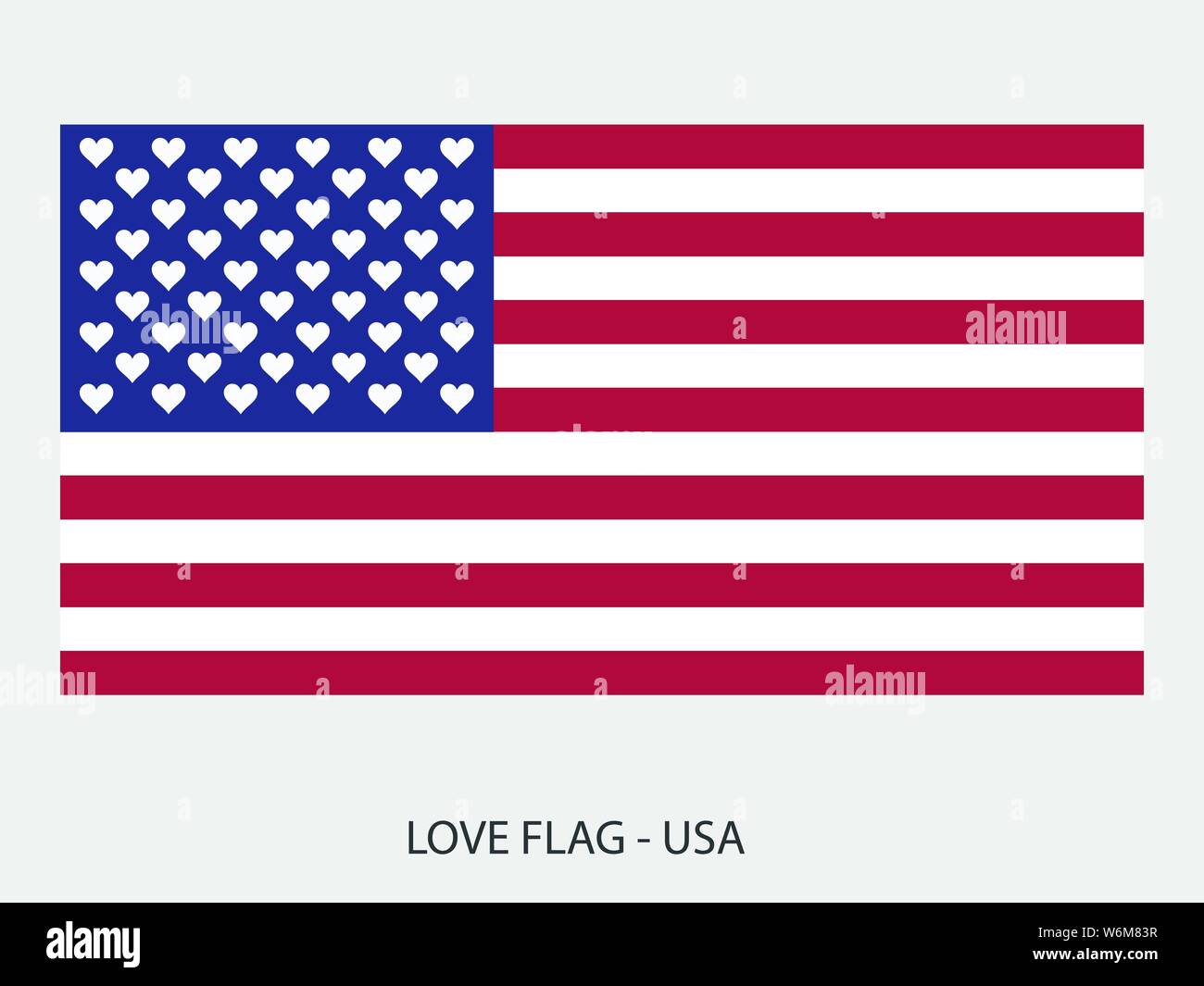 I love USA vector flag with heart sign symbolizing love for that ...