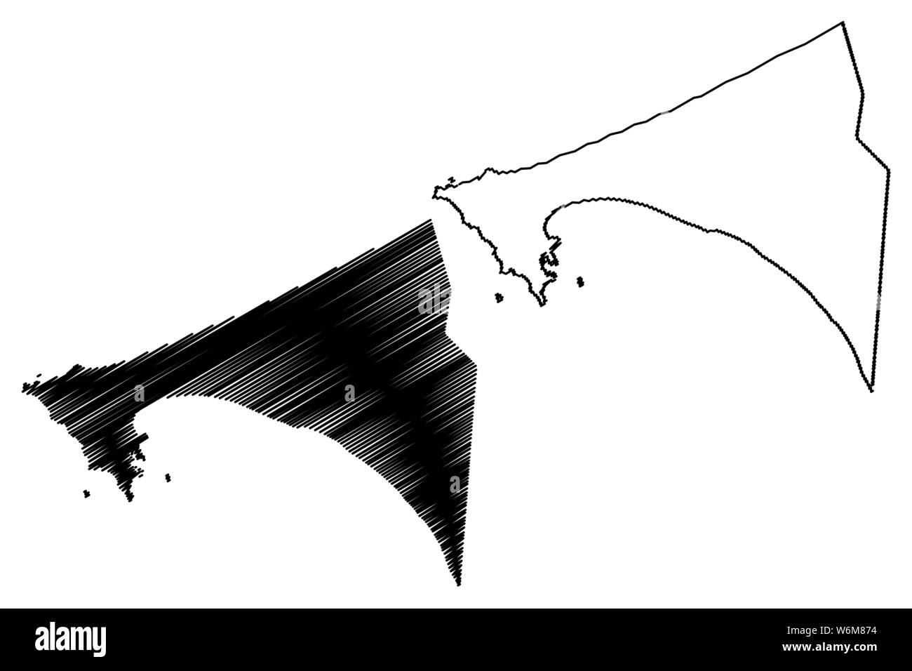 Dakar Region (Regions of Senegal, Republic of Senegal) map vector ...