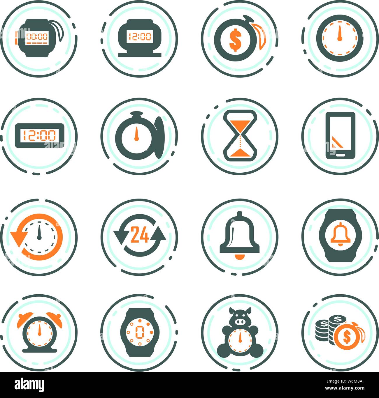 Time color vector icons for user interface design Stock Vector Image ...
