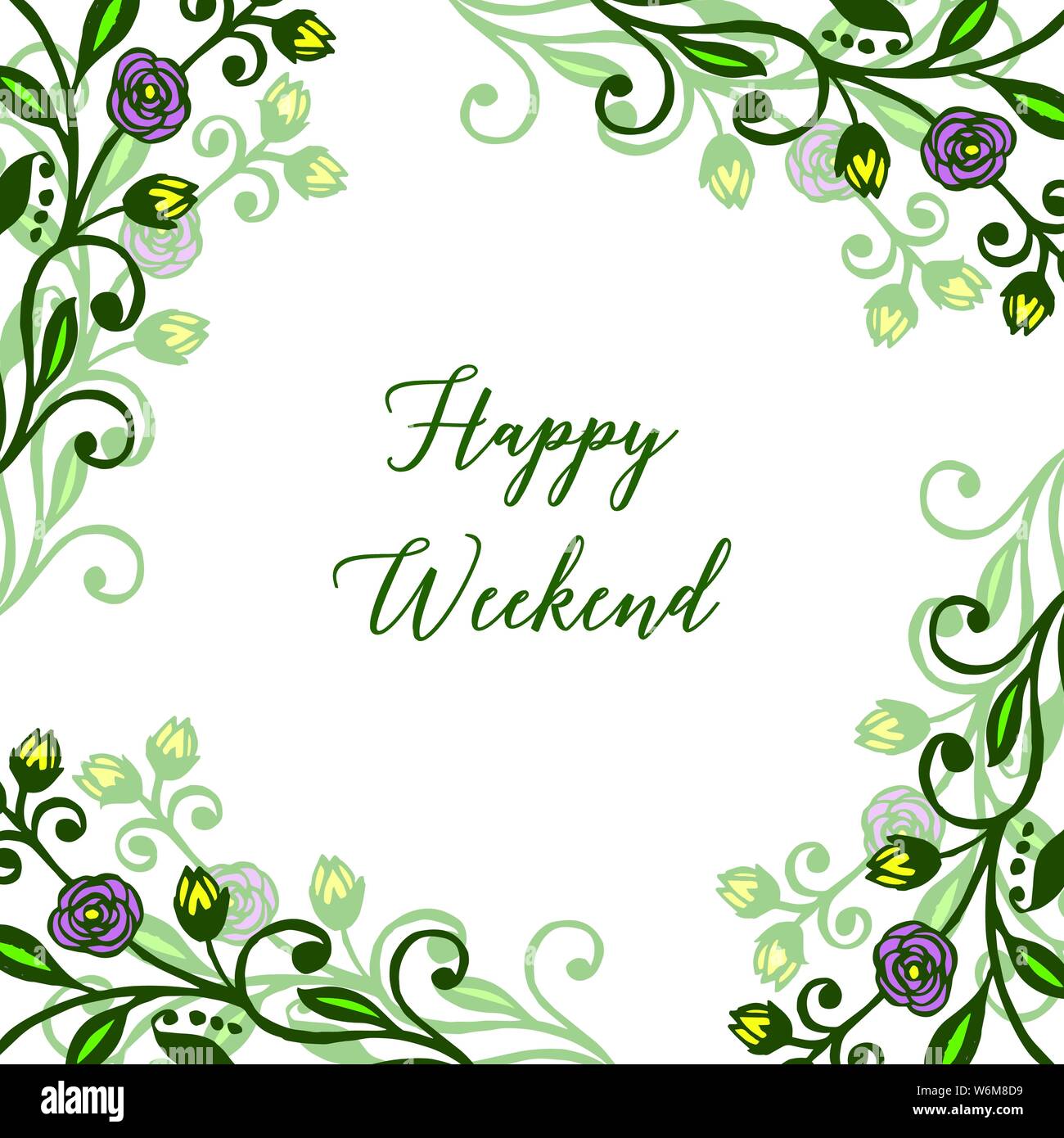 Decorative of colorful flower frame, for design of various lettering of ...