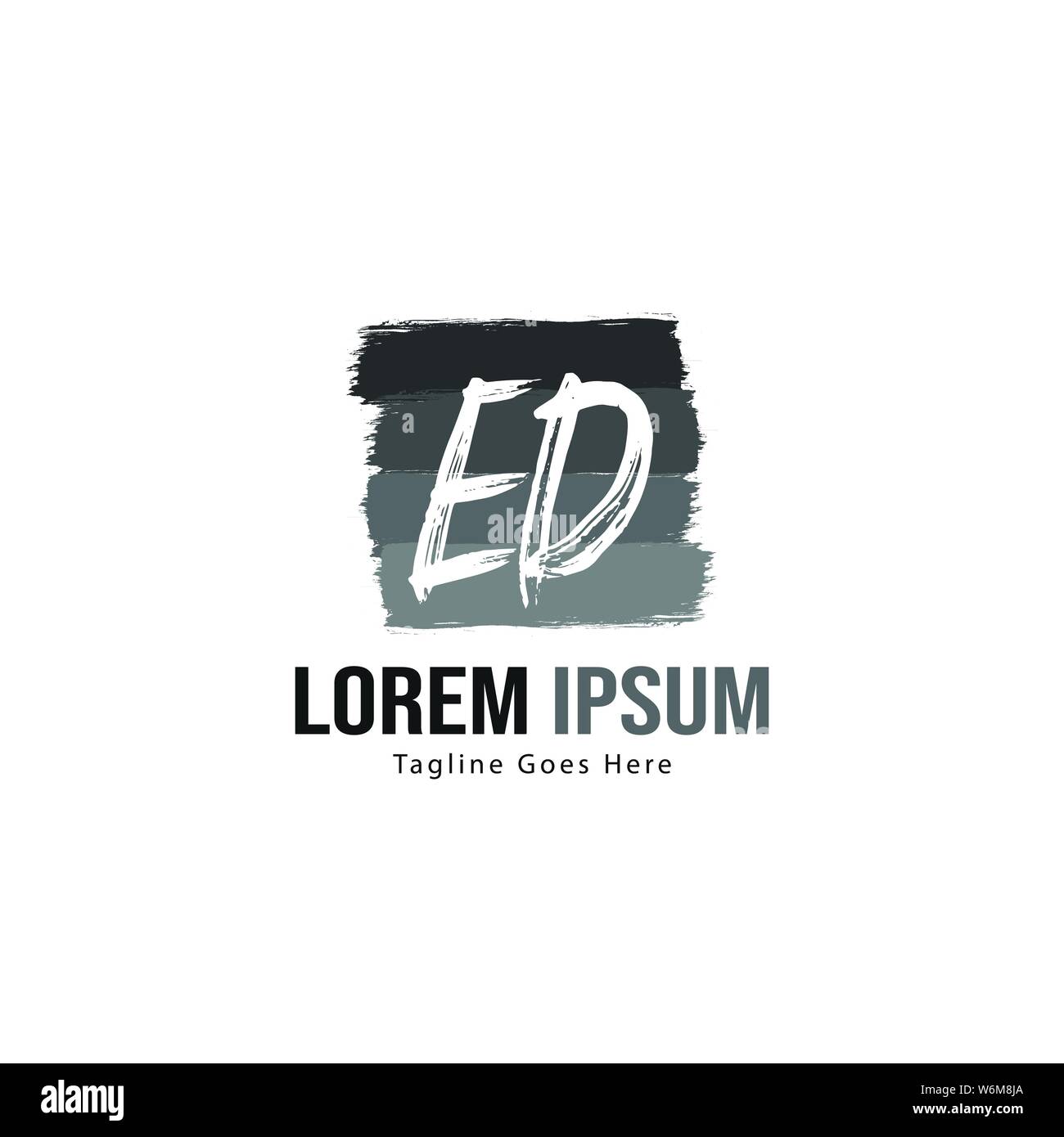 Initial ED logo template with modern frame. Minimalist ED letter logo ...