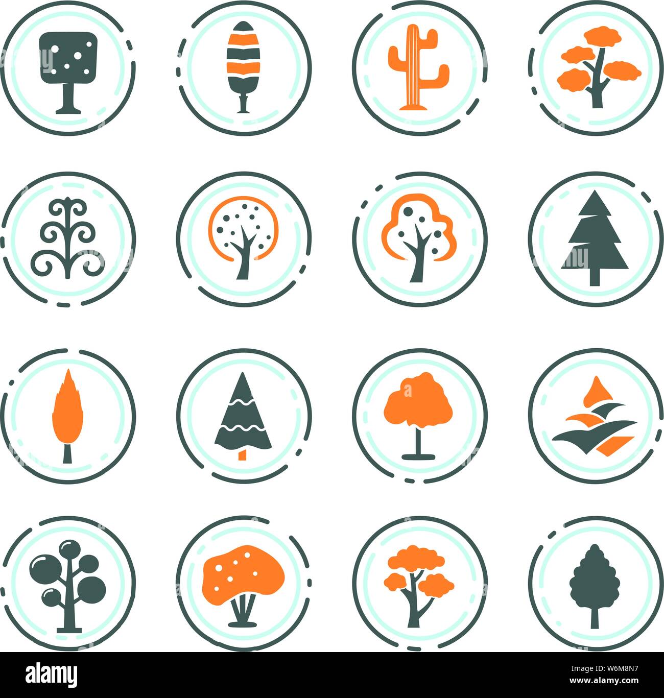 Tree color vector icons for user interface design Stock Vector Image ...