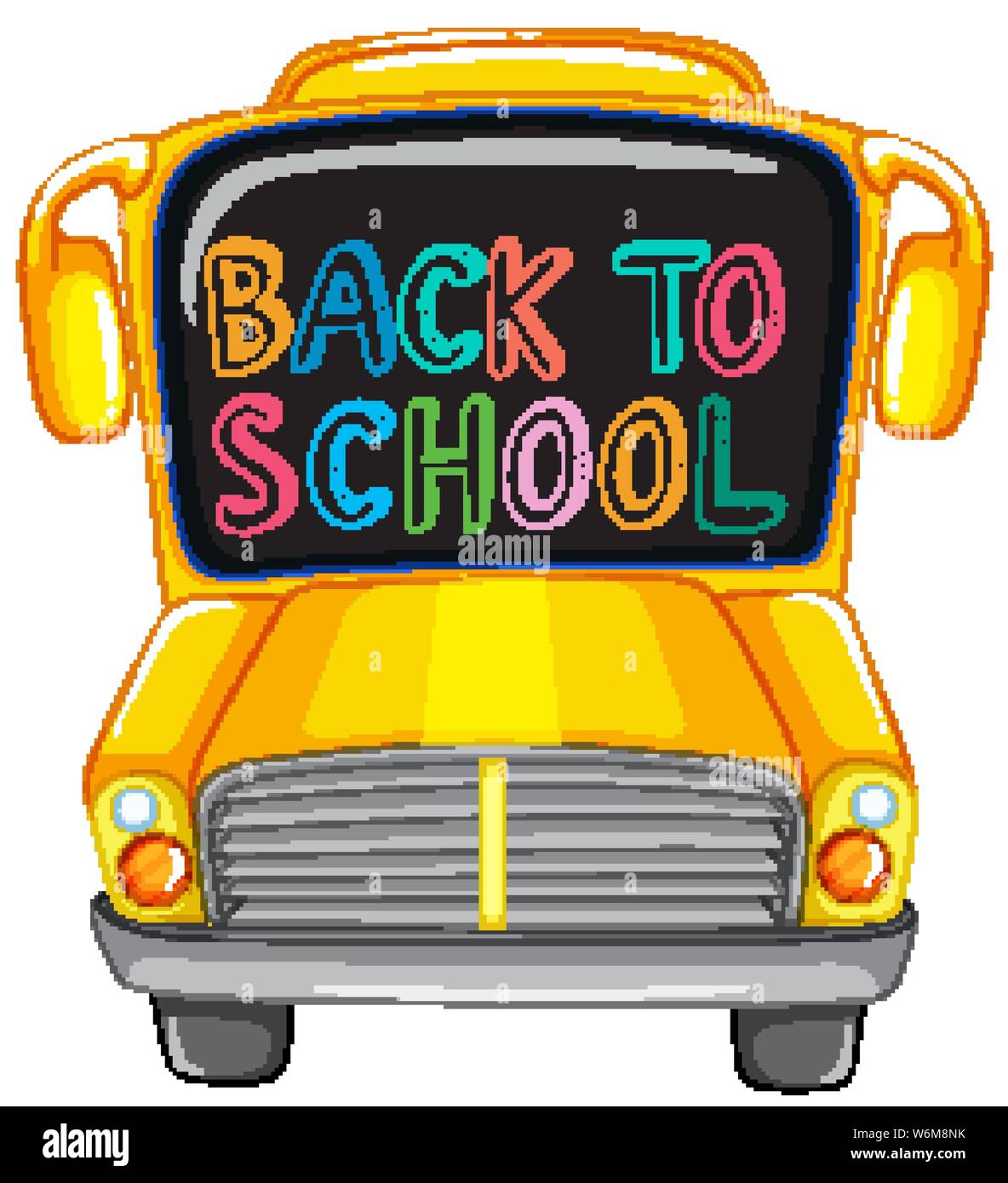 Back to school template with school bus illustration Stock Vector Image ...