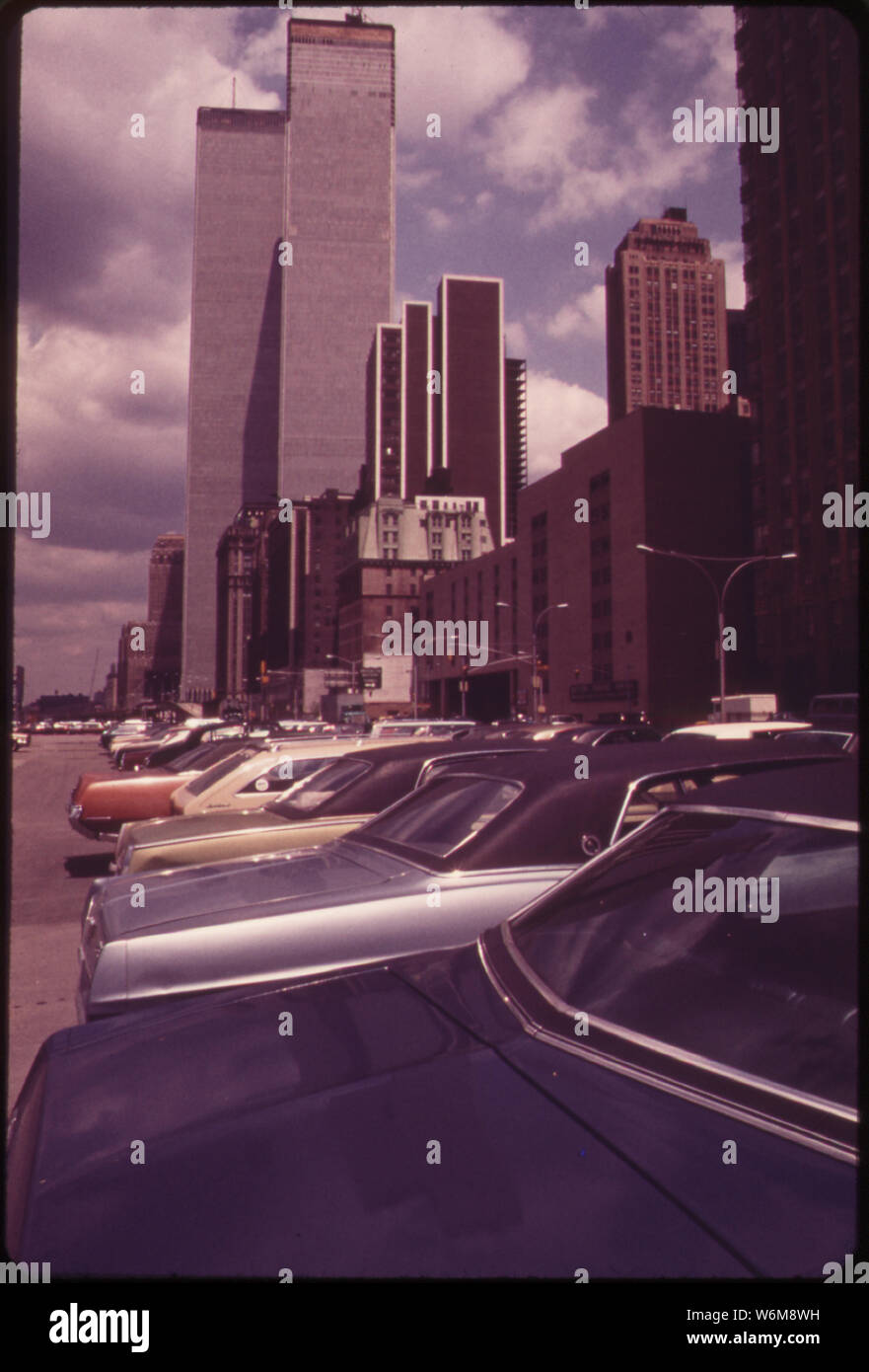 THE NEWLY CONSTRUCTED TOWERS OF THE WORLD TRADE CENTER SEEN FROM THE ...