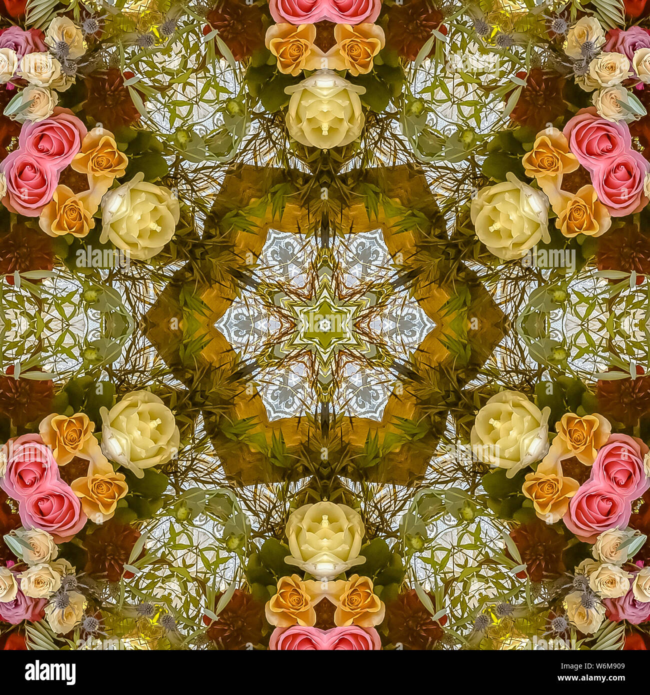 Square frame Flowers in an angular reflective design from a wedding ...