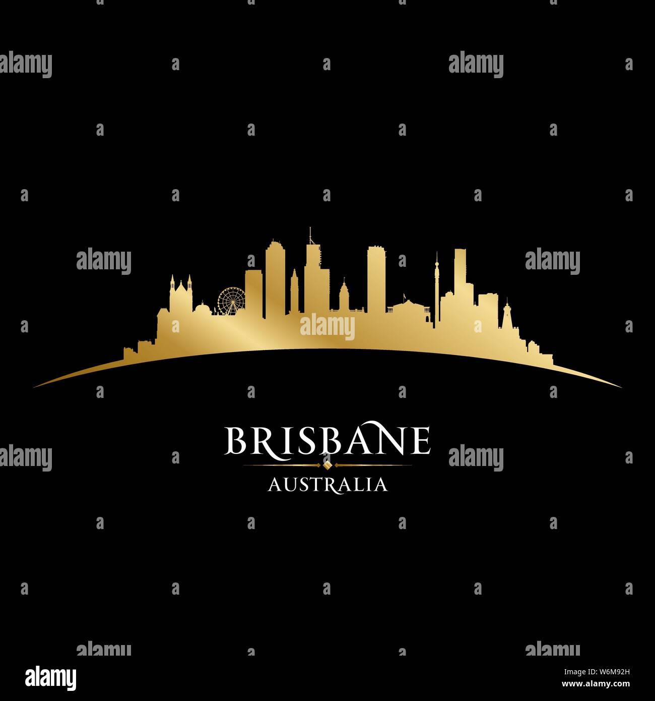 Brisbane Australia city skyline silhouette. Vector illustration Stock ...
