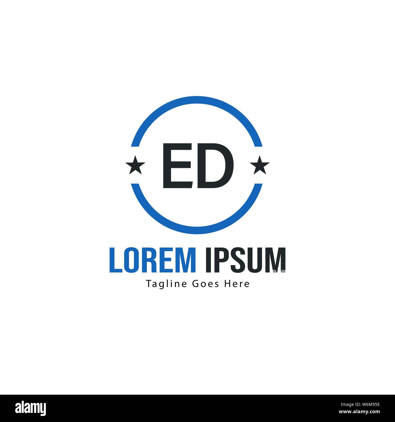 Initial ED logo template with modern frame. Minimalist ED letter logo ...