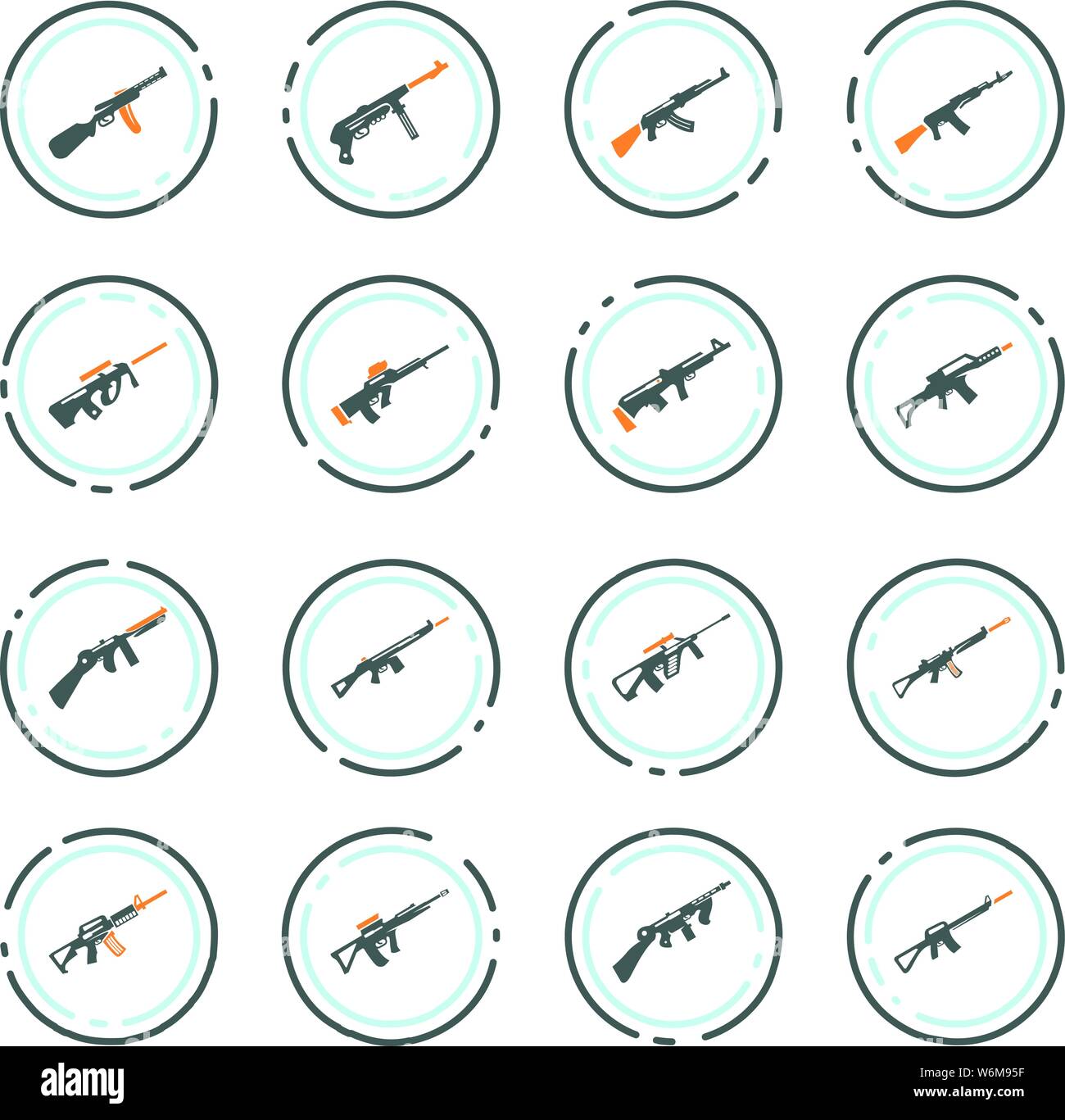 Hand weapons icon set web Stock Vector Images - Alamy