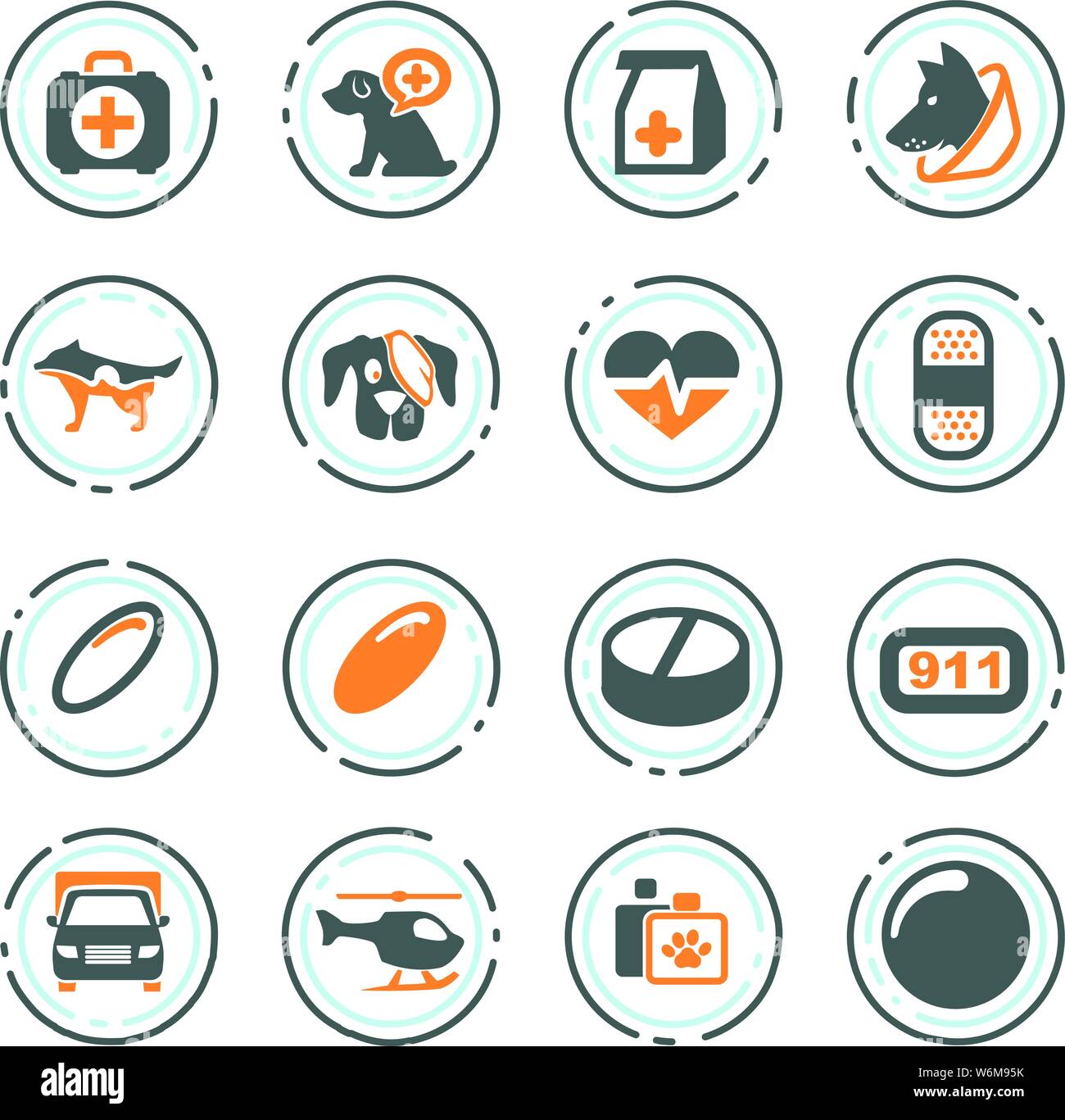 Veterinary clinic icon set for web sites and user interface Stock ...