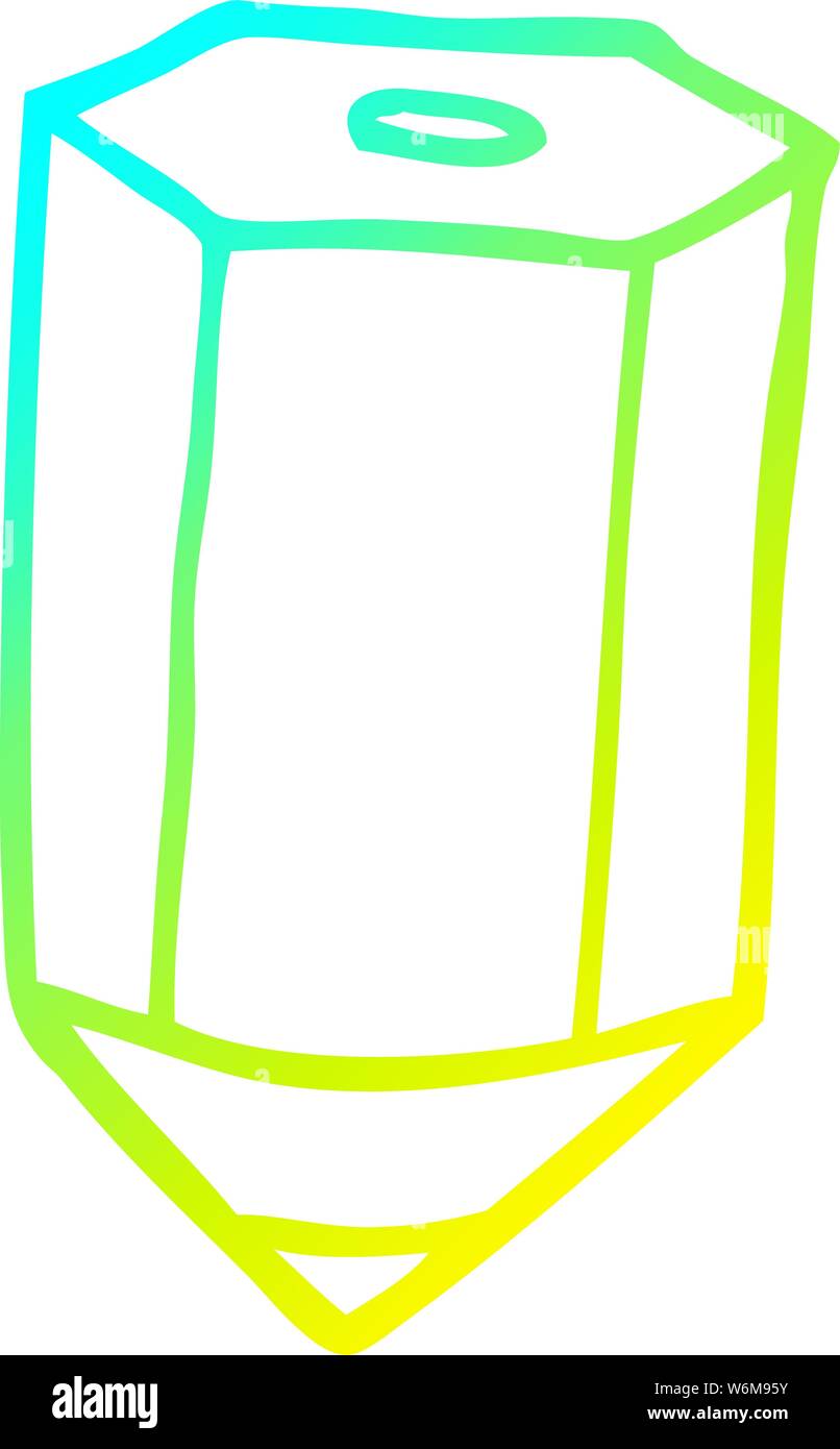 cold gradient line drawing of a cartoon colored pencil Stock Vector ...