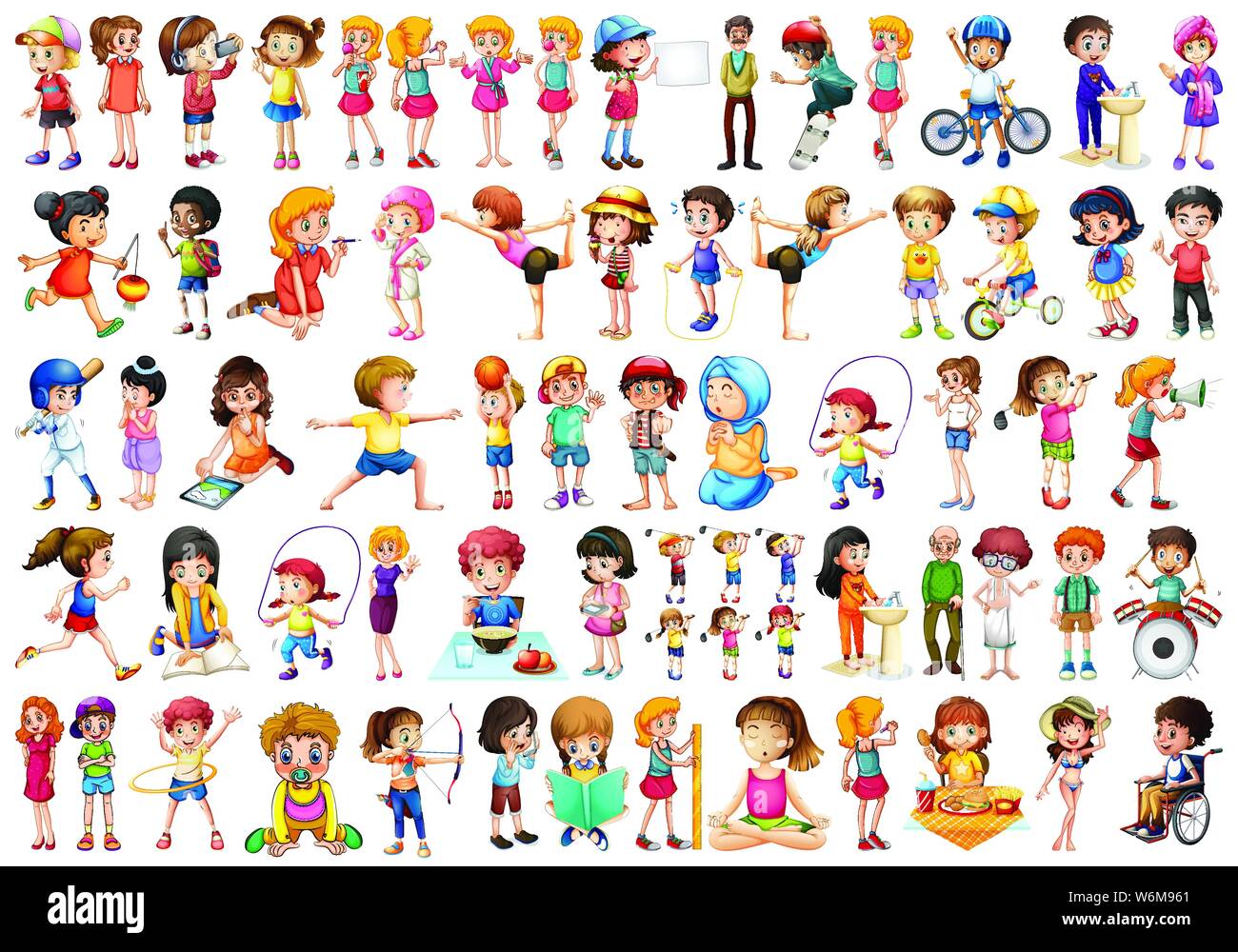 Set of different kids illustration Stock Vector Image & Art - Alamy