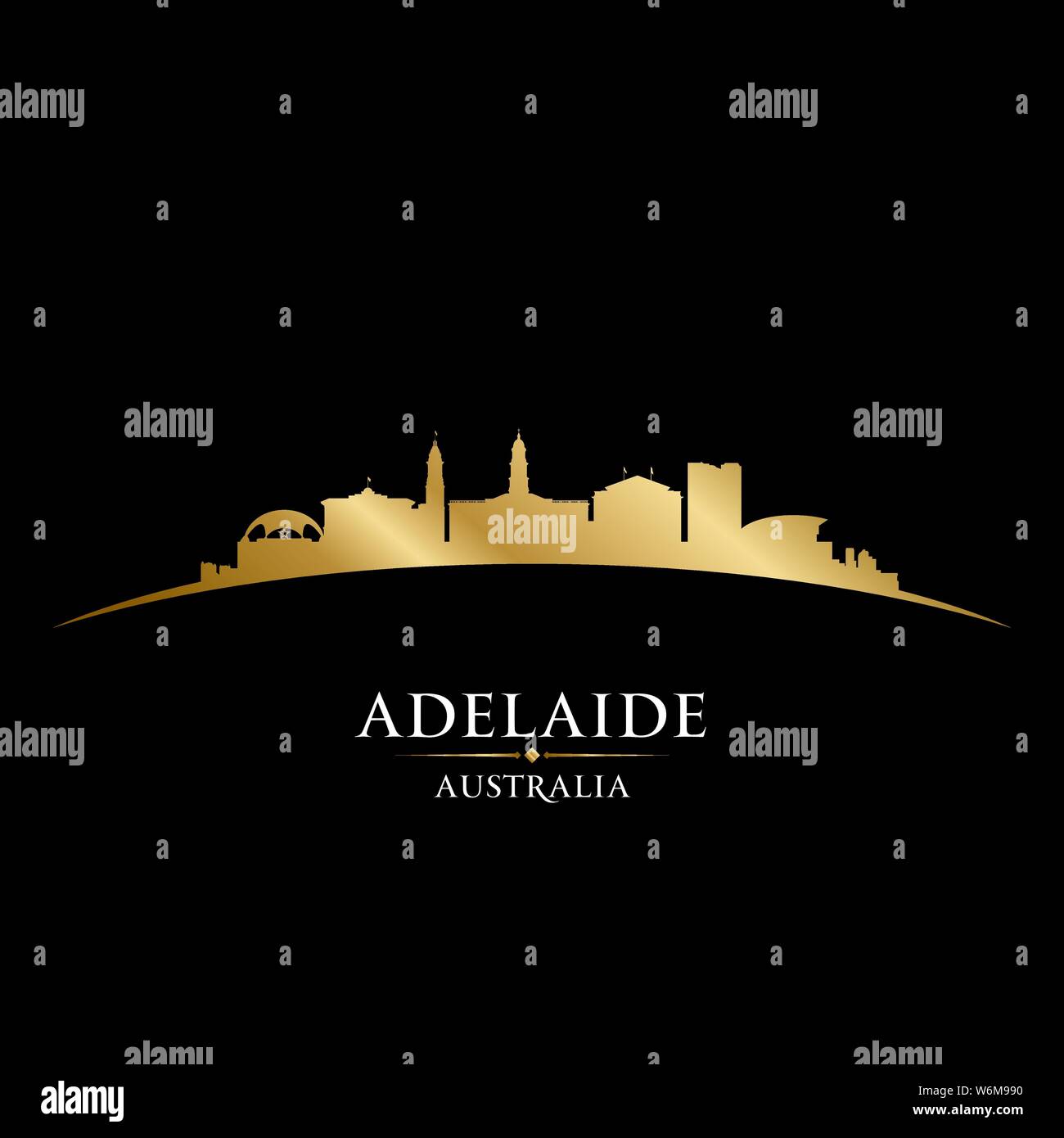 Adelaide Australia city skyline silhouette. Vector illustration Stock ...