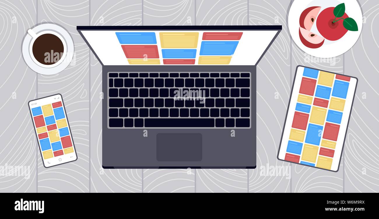 notes computer application mobile interface on screen of laptop ...