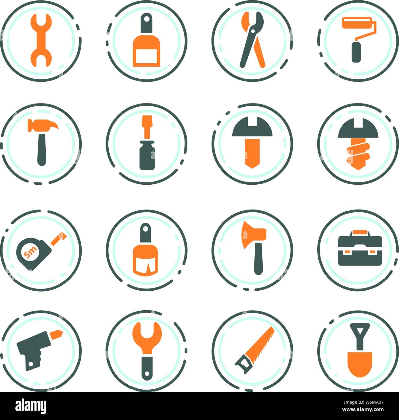 Work tools easy color vector icons for user interface design Stock ...
