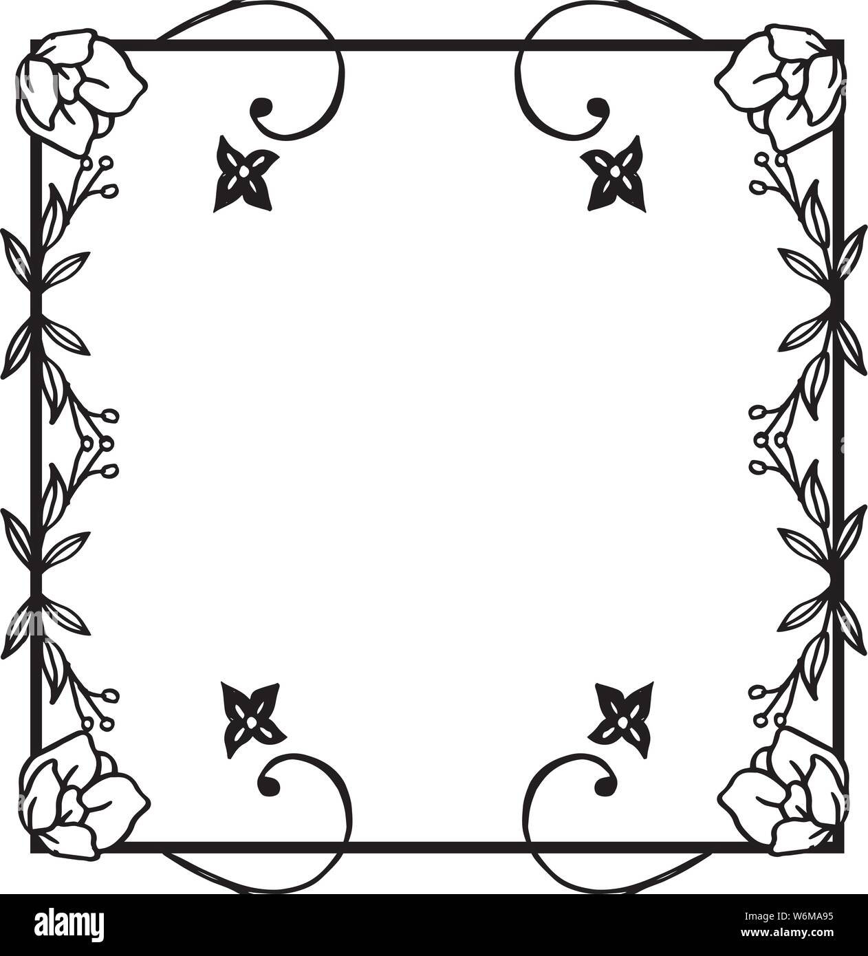 Vintage floral frame, for various design of greeting card. Vector ...
