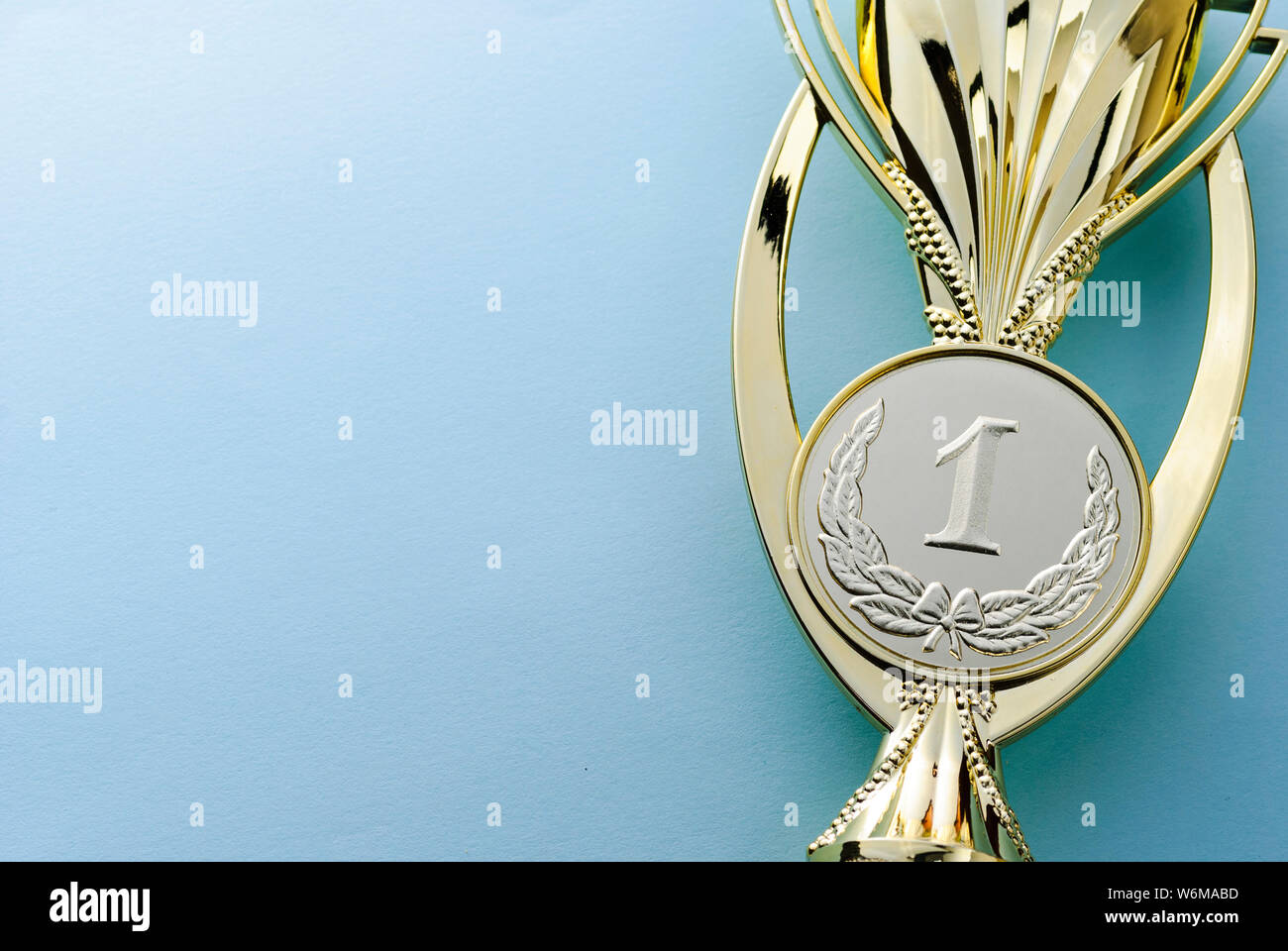 Gold medallion winners trophy for the first place winner of a ...