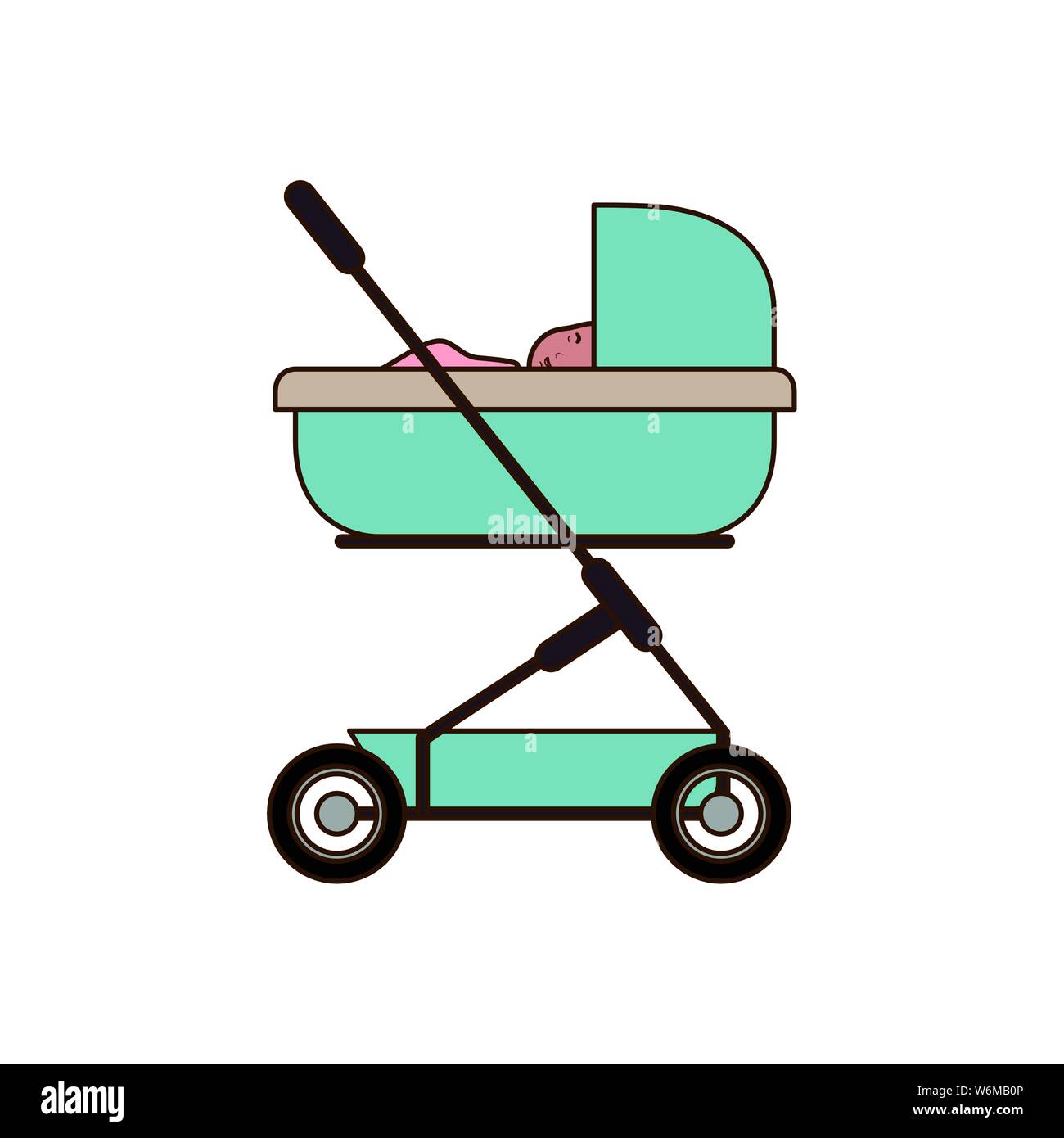 Isolated baby boy inside stroller design Stock Vector Image & Art - Alamy