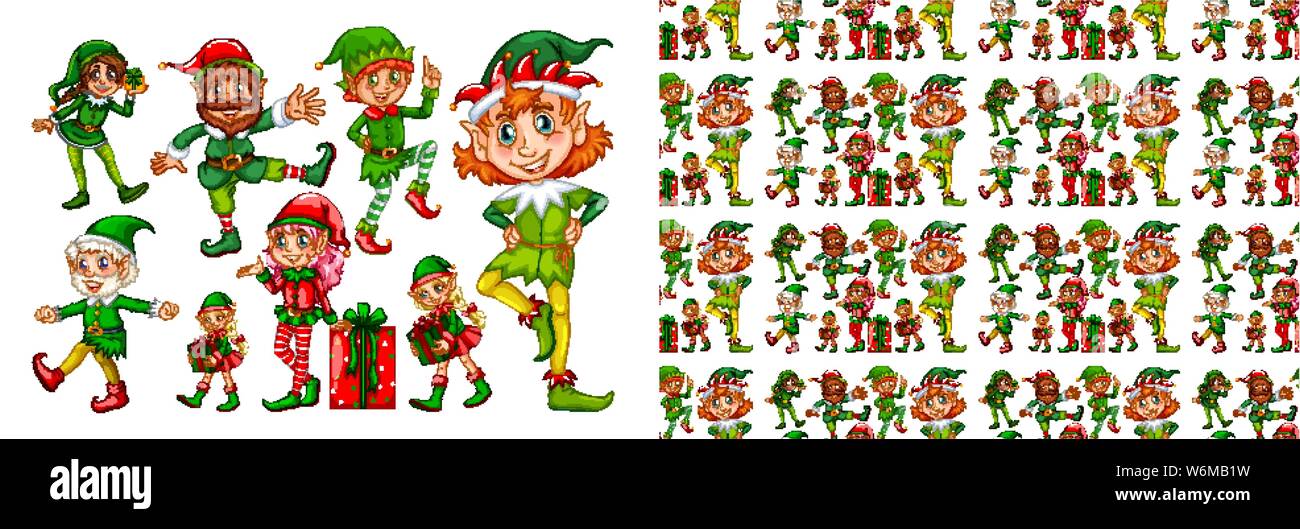 Elf repeat pattern Stock Vector Images - Alamy
