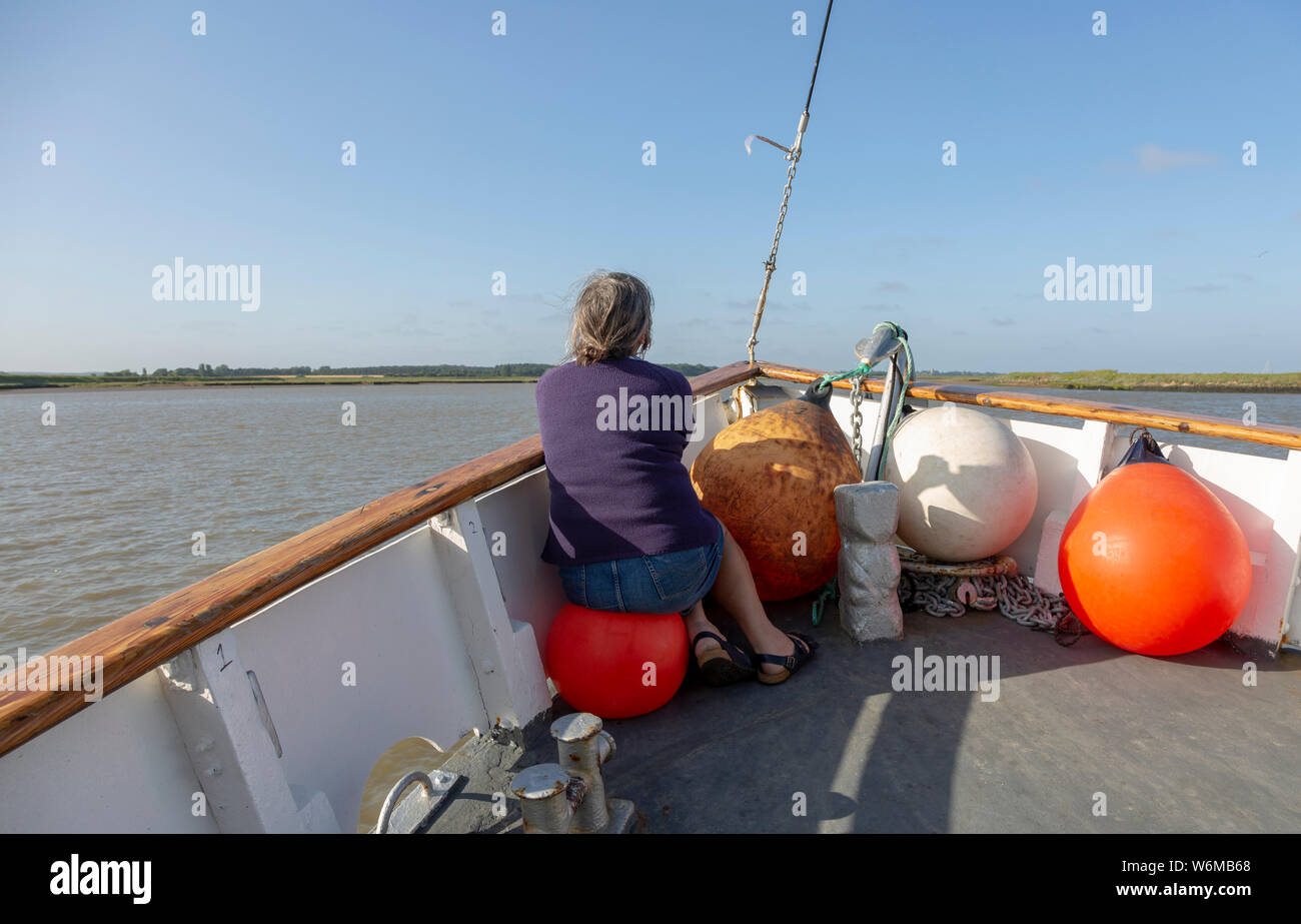 Lady Florence boat trip cruise River Ore, Orford Ness, Suffolk, England ...