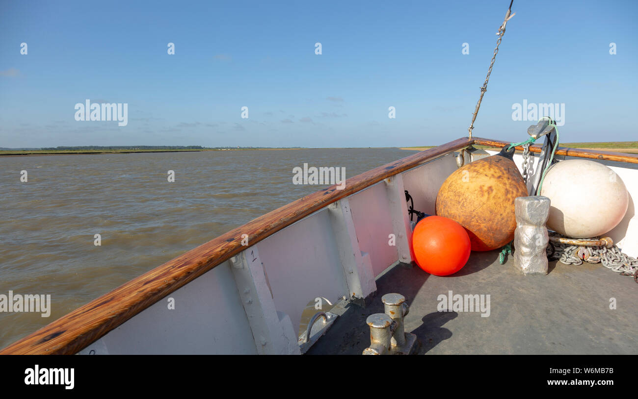 Lady Florence boat trip cruise River Ore, Orford Ness, Suffolk, England ...