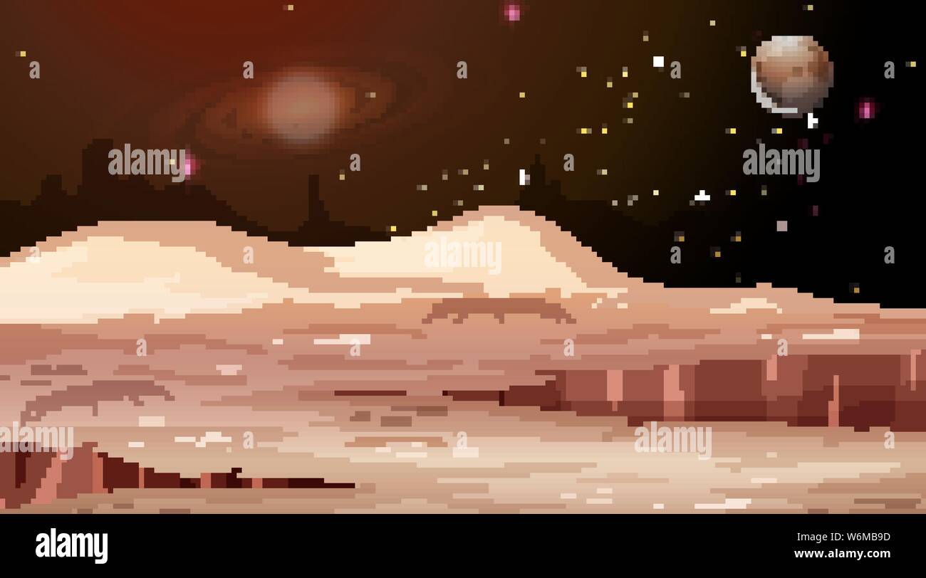 Mars landscape background scene illustration Stock Vector Image & Art ...