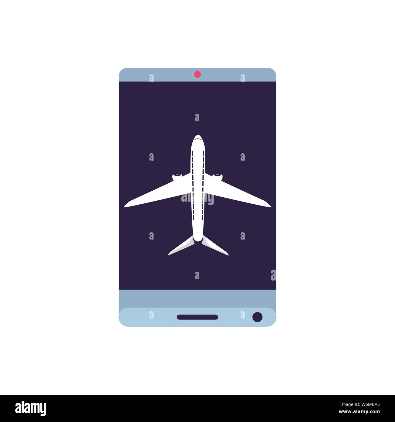 smartphone with airplane flight app vector illustration design Stock ...