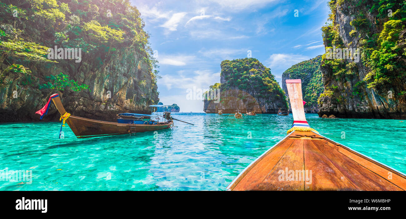 View of Loh Samah Bay, Phi Phi island, Thailand Stock Photo - Alamy