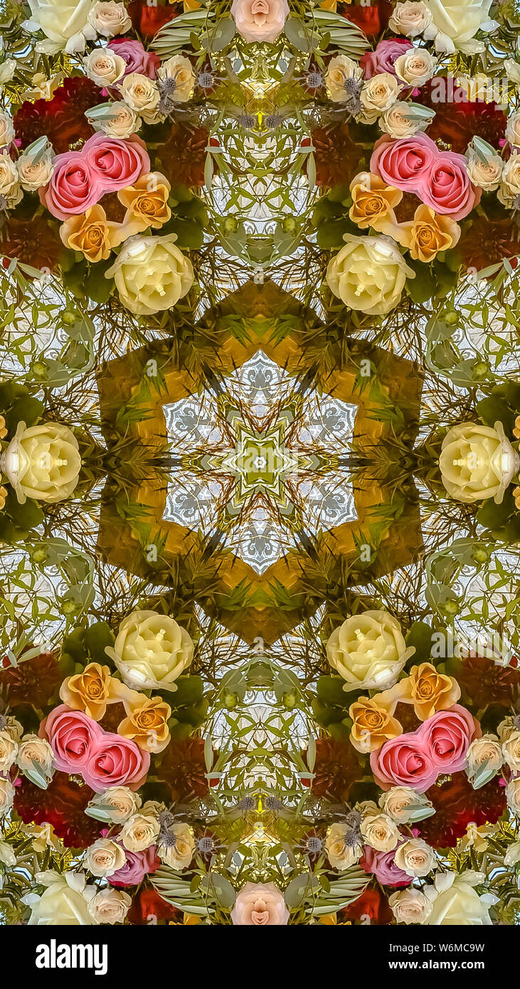 Vertical Flowers in an angular reflective design from a wedding with ...