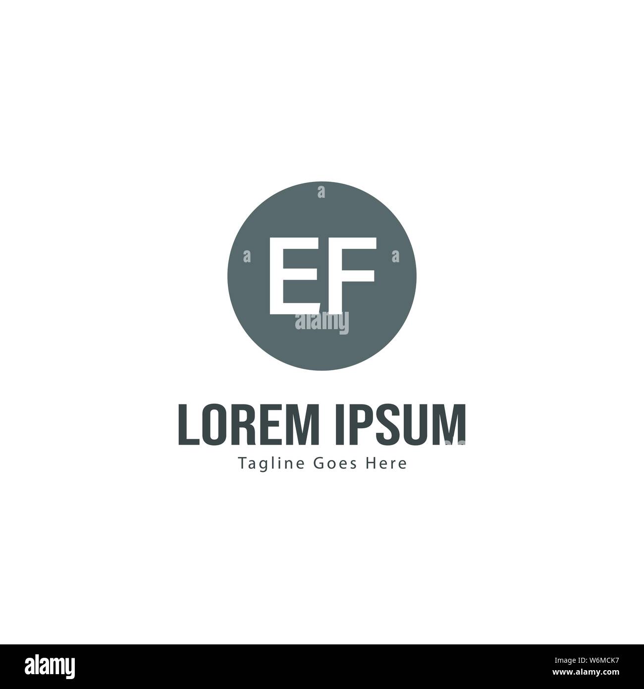 Initial EF logo template with modern frame. Minimalist EF letter logo ...