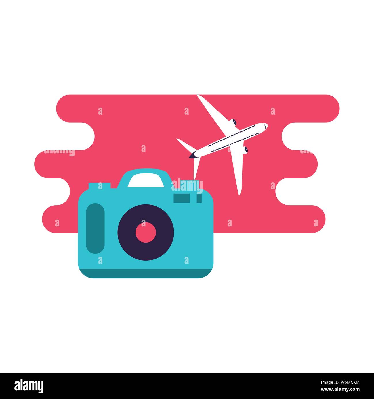 airplane flying vehicle with camera photography vector illustration ...