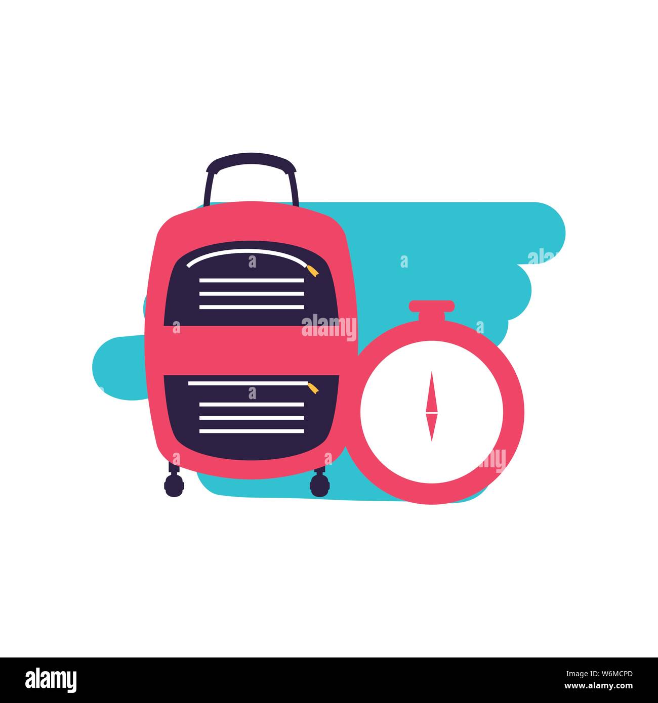 compass guide device with suitcase vector illustration design Stock ...