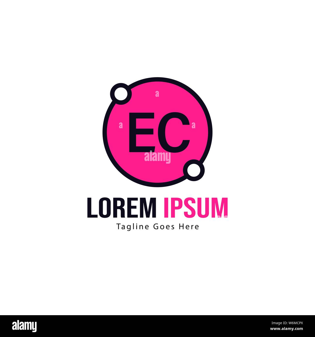 Initial EC logo template with modern frame. Minimalist EC letter logo ...