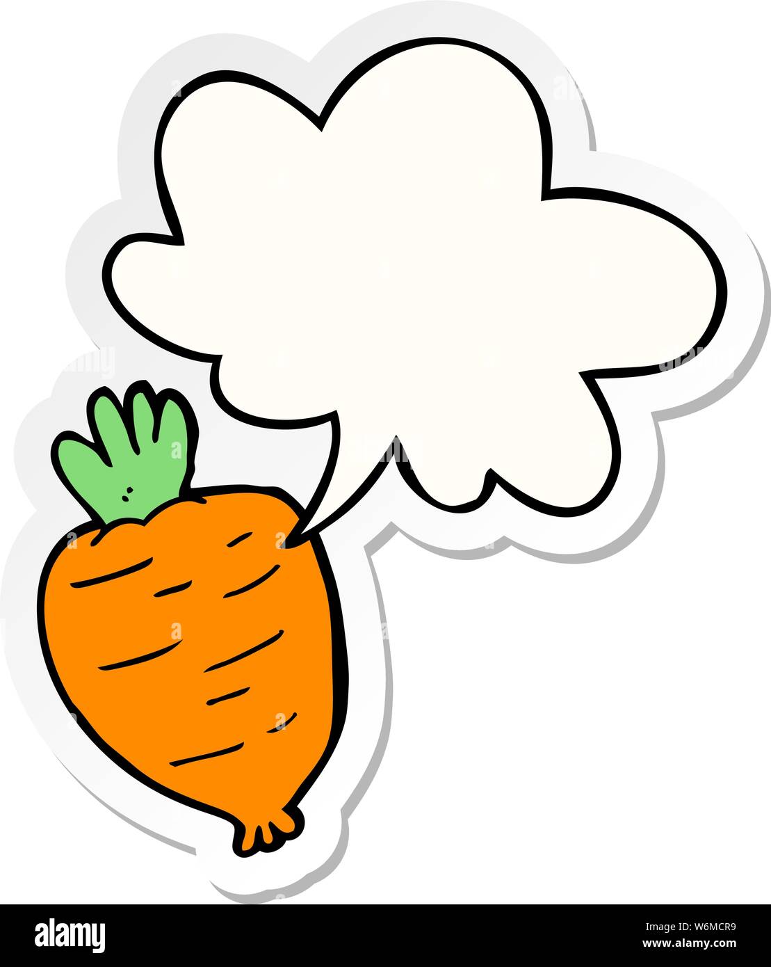 cartoon root vegetable with speech bubble sticker Stock Vector Image ...