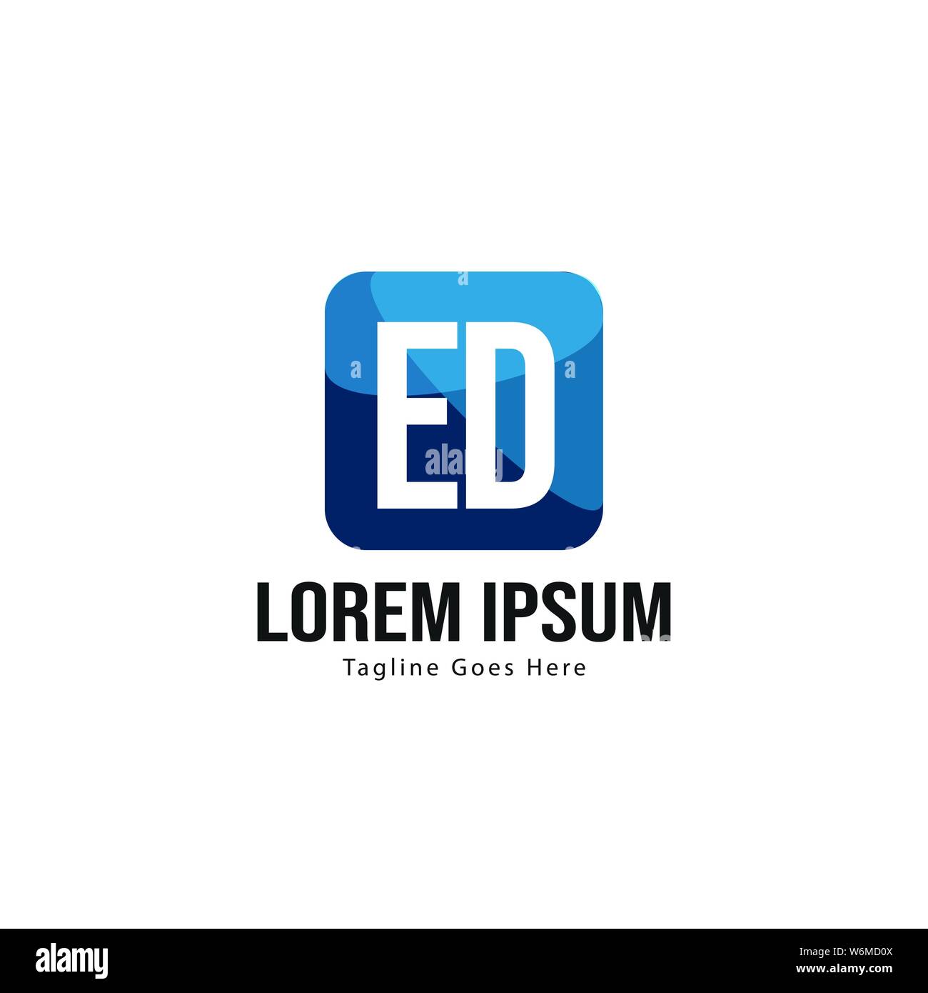 Initial ED logo template with modern frame. Minimalist ED letter logo ...