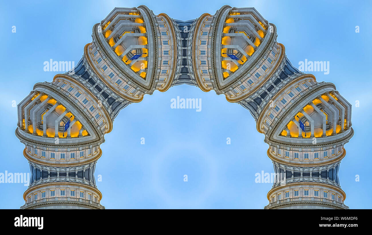 Panorama frame Circle made with decorative pillars of capital Stock ...