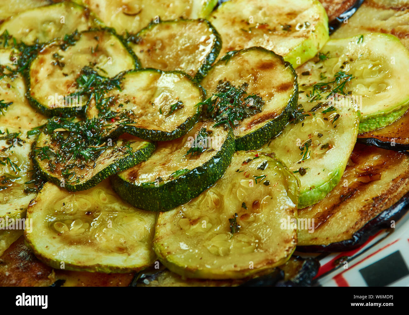 Grilled Vegetables with Zaatar Vinaigrette,serving platter as they ...