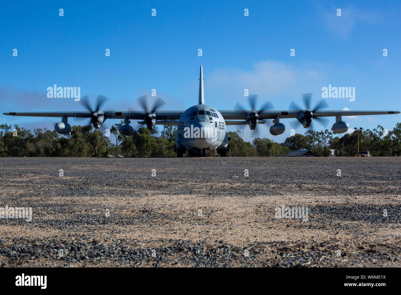 A U.S. Marine Corps KC-130J Super Hercules with Marine Aerial Refueler ...