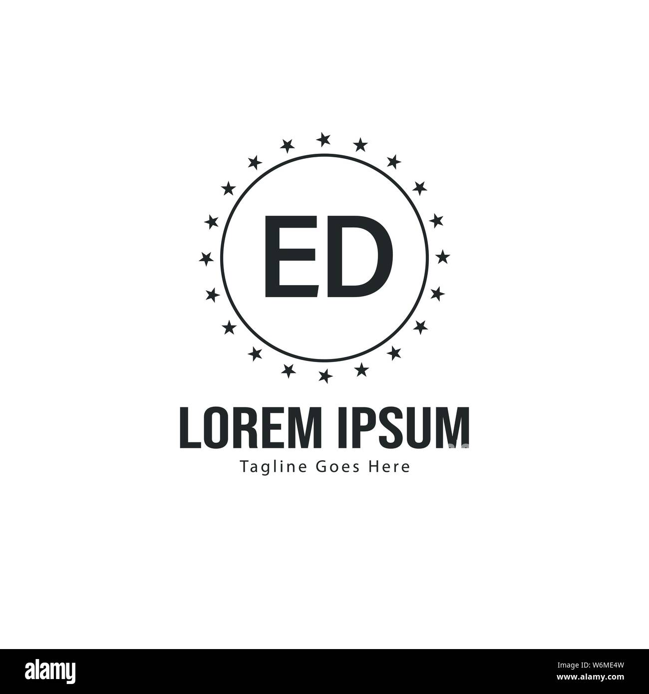 Initial ED logo template with modern frame. Minimalist ED letter logo ...
