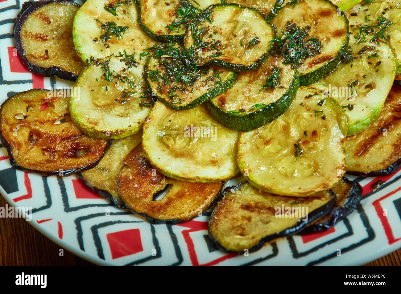 Grilled Vegetables with Zaatar Vinaigrette,serving platter as they ...