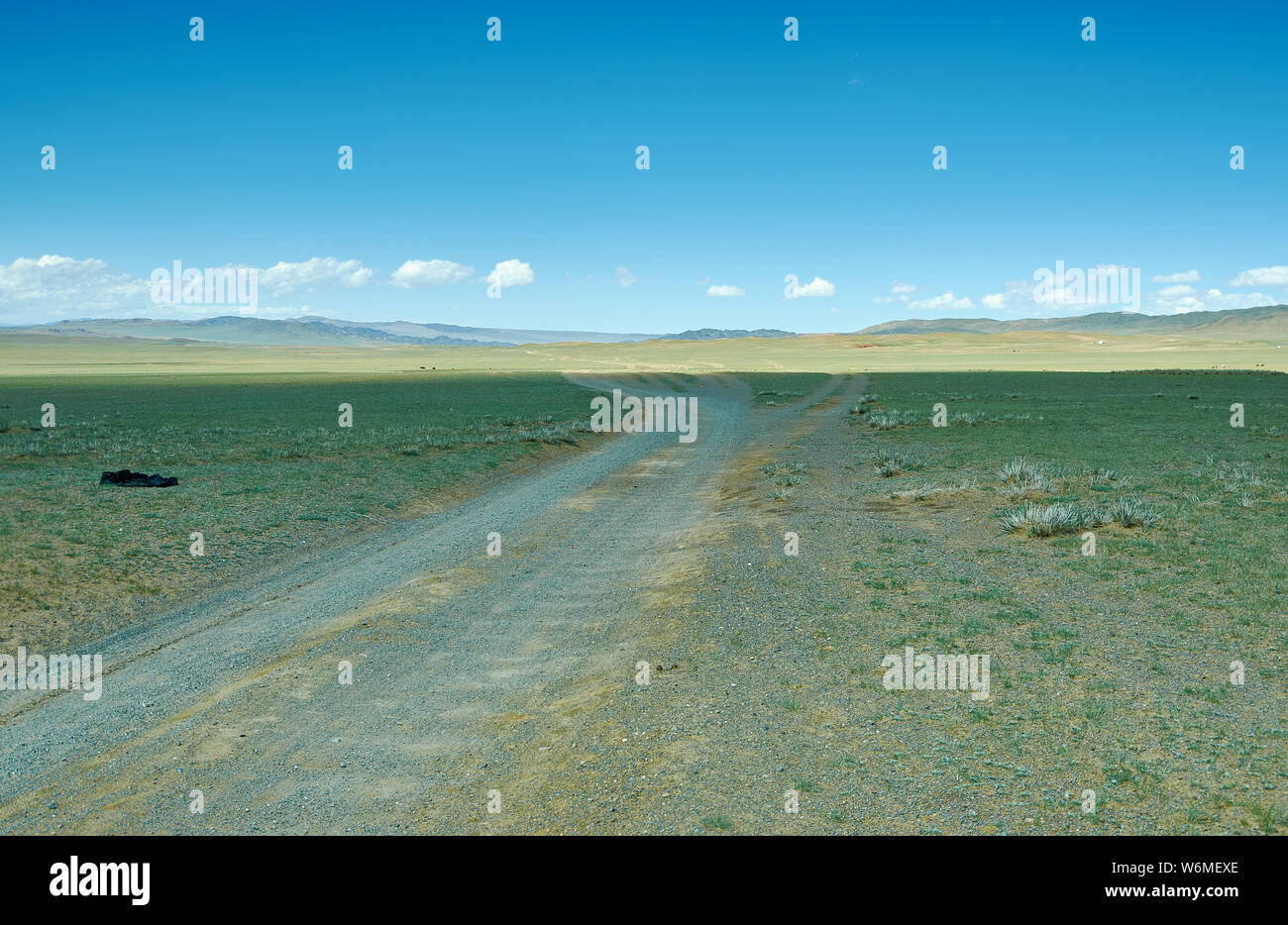 Typical Mongolian Road in the countryside , Uvs Province in Mongolia ...