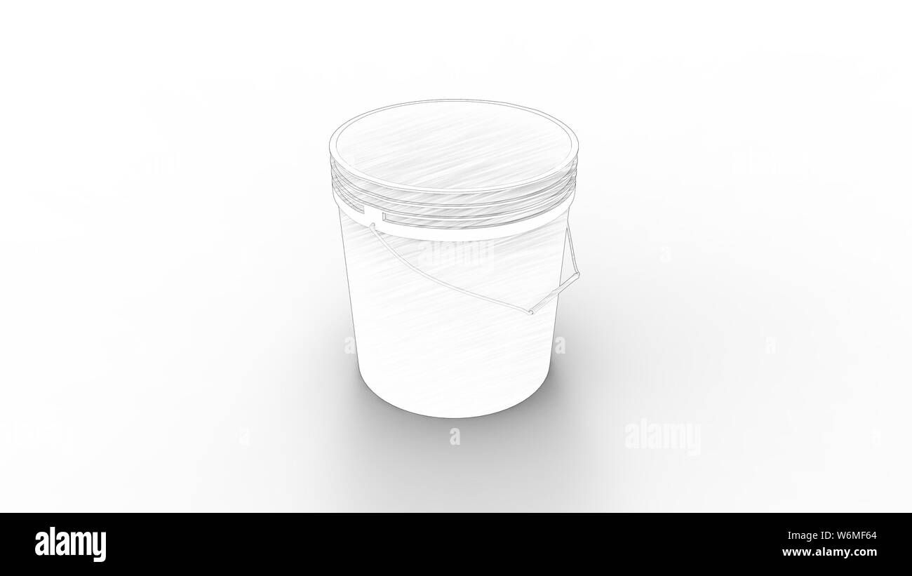3D rendering of a industrial plastic bucket isolated in white ...