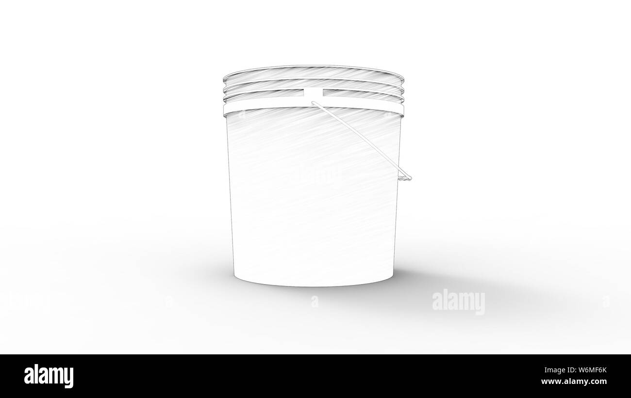 3D rendering of a industrial plastic bucket isolated in white ...