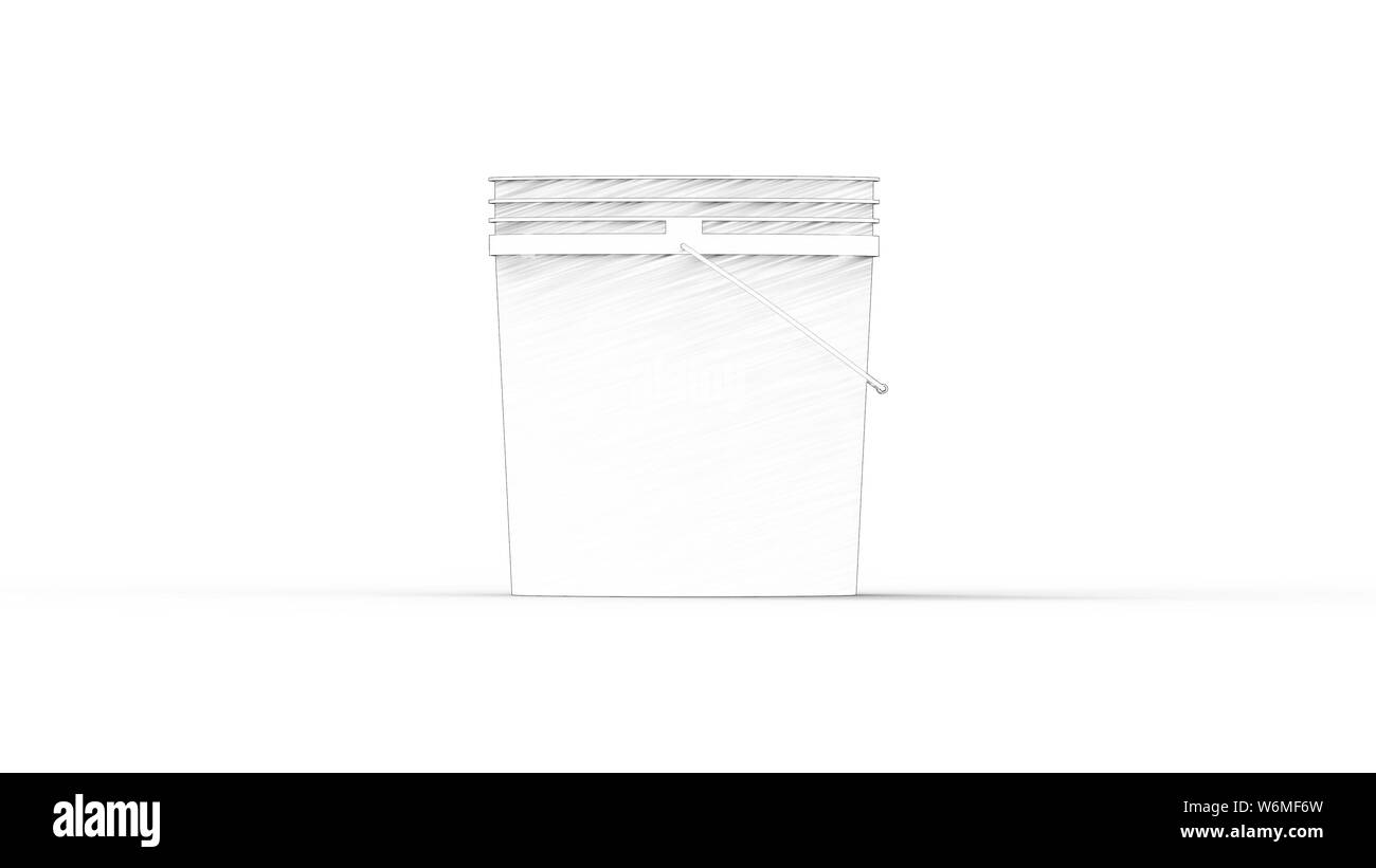3D rendering of a industrial plastic bucket isolated in white ...