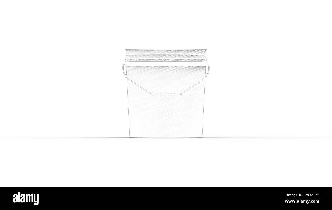 3D rendering of a industrial plastic bucket isolated in white ...