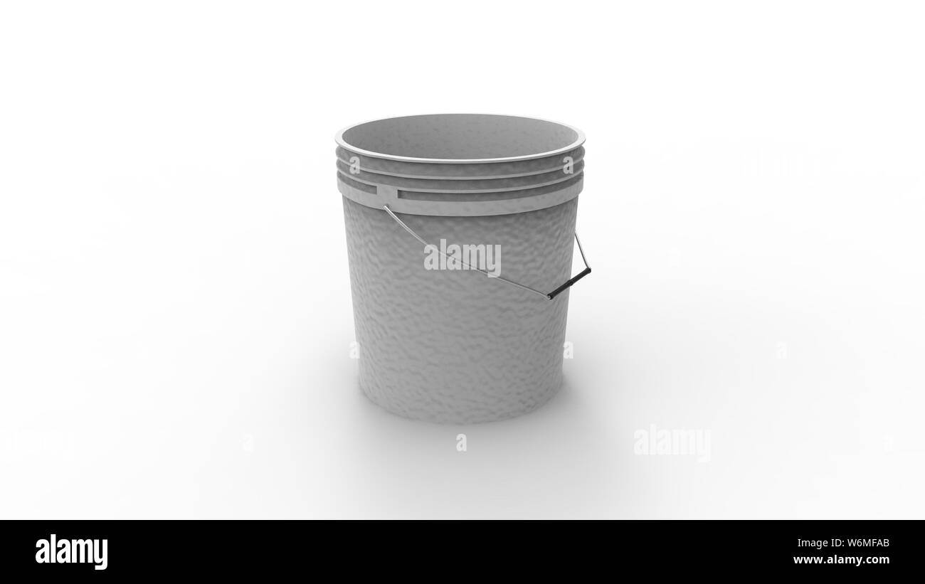 3D rendering of a industrial plastic bucket isolated in white ...