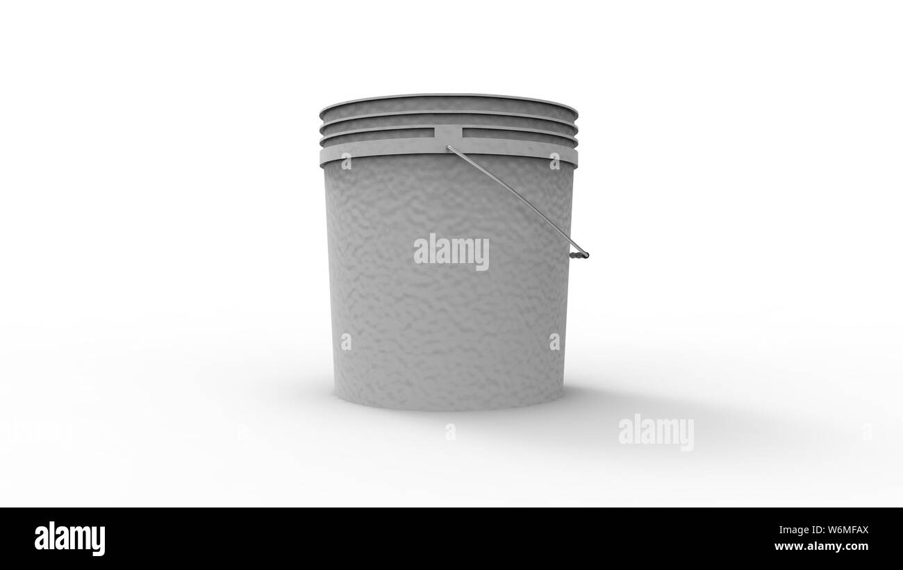 3D rendering of a industrial plastic bucket isolated in white ...